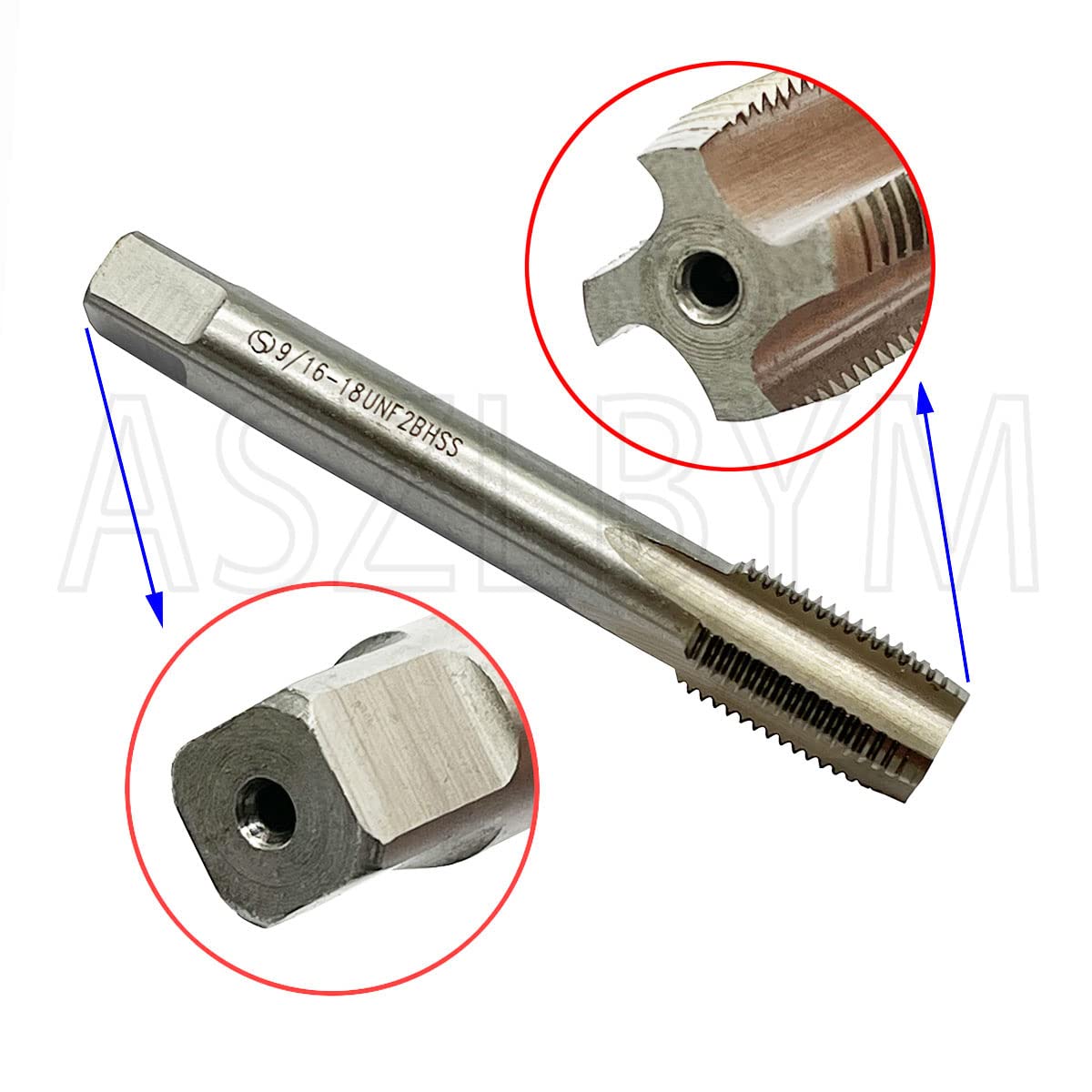 9/16-18 UNF Tap and Die Set 4 Flutes HSS Bottom Taper RIight Hand Thread Tap And Round Thread Die Set