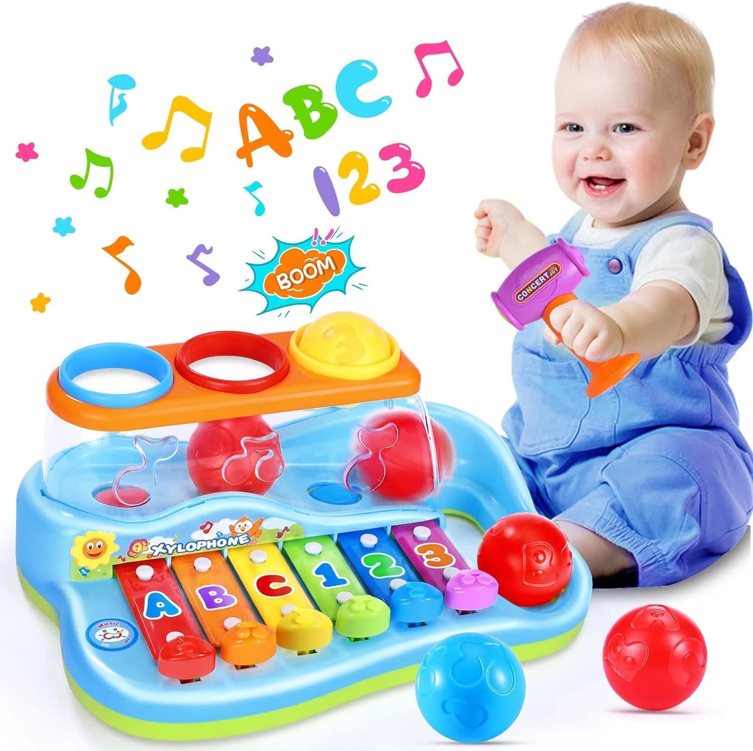 Baby Play Mat Tummy Time Mat Baby Toys 12-18 Months Piano Music Toys with Montessori Toys for 1 Year Old, Christmas Birthday Gifts for Toddler Toys Age 1-2 Baby Boys Girls
