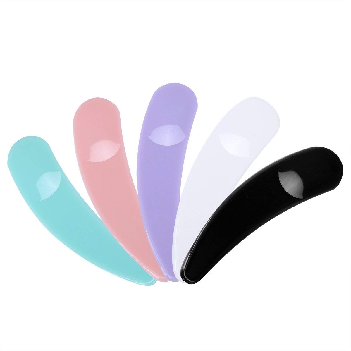BTYMS 100 Pieces Disposable Mini Cosmetic Spatula Facial Mask Spatula Small Makeup Scoop Makeup Spatula for Mixing and Sampling (Multi-color)