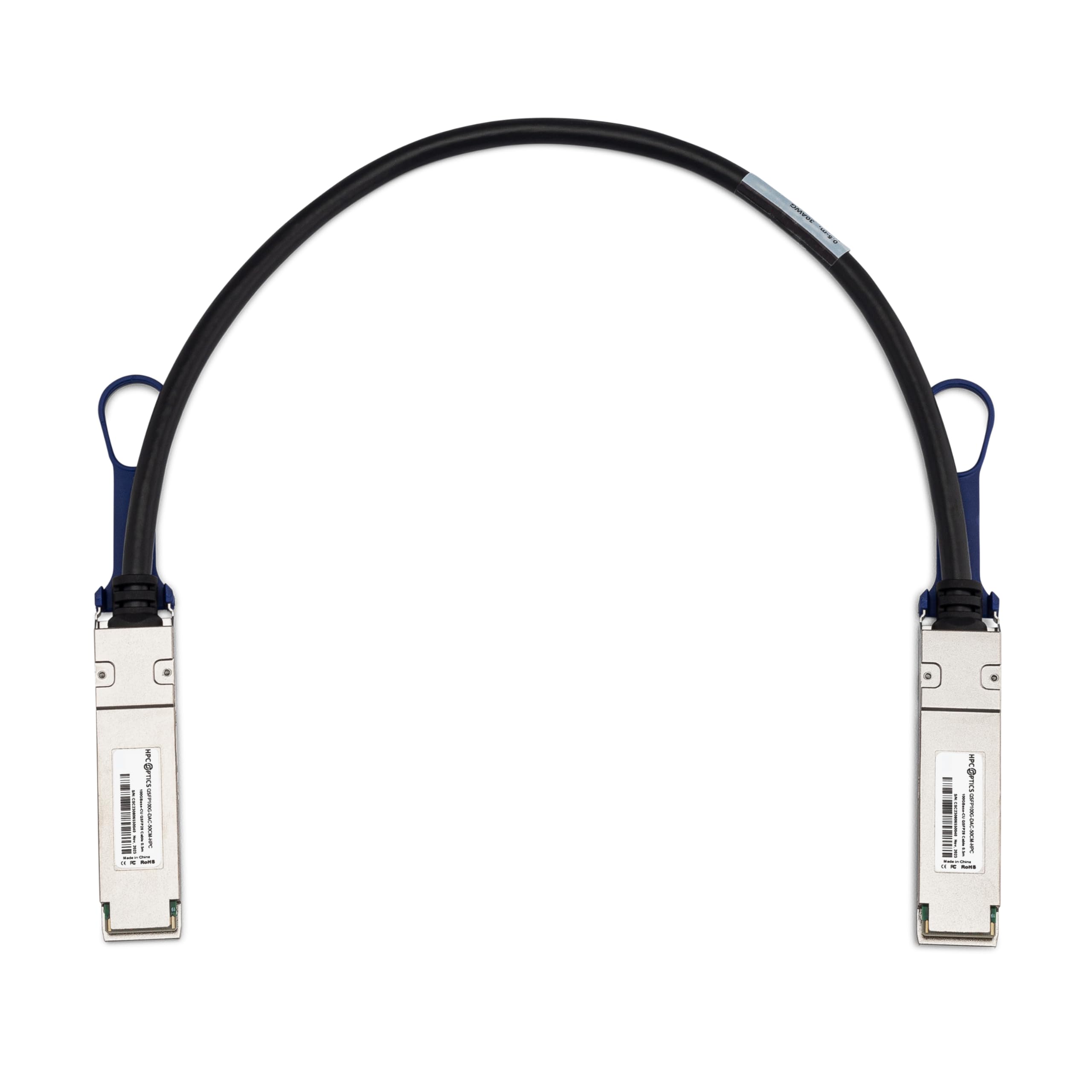 HPC Optics Compatible with Dell 470-ABYE 100G QSFP28 to QSFP28 Twinax Cable | 100GBASE 0.5m 50cm Passive DAC 470-ABYE-HPC