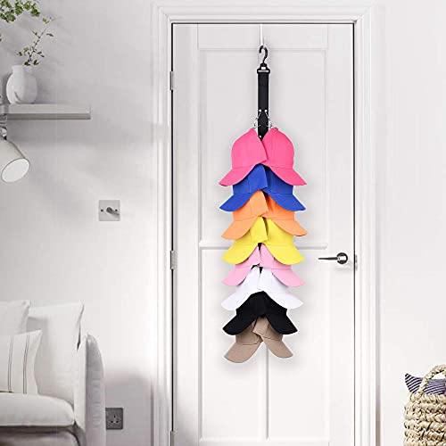 LEVOSHUA Closet Hanging Cap Organizer, 16 Baseball Cap Rack, Closet Hook Cap Holder Hat Storage Organizer - Keep Hats Cleaner Than a Hat Rack (1 Pack)