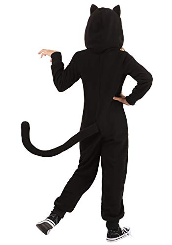 Black Cat Costume for Kids, Cat One-piece Jumpsuit with Tail, Kitty Costume for Boys & Girls for Halloween X-Large