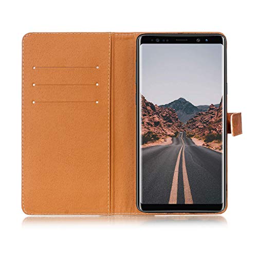 YHB Case for Galaxy Note 9, Smiling Snowman with Red Scarf and Top Hat Leather Wallet Flip Case Credit Card Holder Stand Shockproof Protector TPU Cover for Samsung Galaxy Note 9