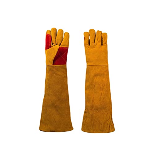 23.6 Inch Long Sleeves Leather Welding Gloves Leather welding gloves, heat-resistant and wear-resistant welding gloves and hand protectors, fire-resistant boot protectors,tools and gifts for men dad