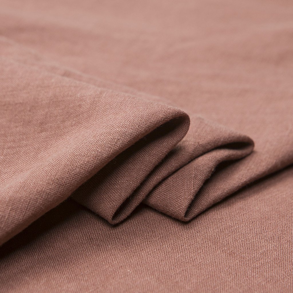 Japan Nature 100% Linen Fabric for Clothing, Home Decor, Pillow, Sofa, 56" Width, Craft by The Yard, Russet-Red Color