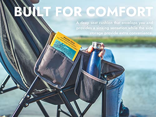 Dowinx Folding Rocking Camping Chair, Portable Outdoor Rocker for Patio, Garden, Lawn, Supports up to 300 lbs, Black
