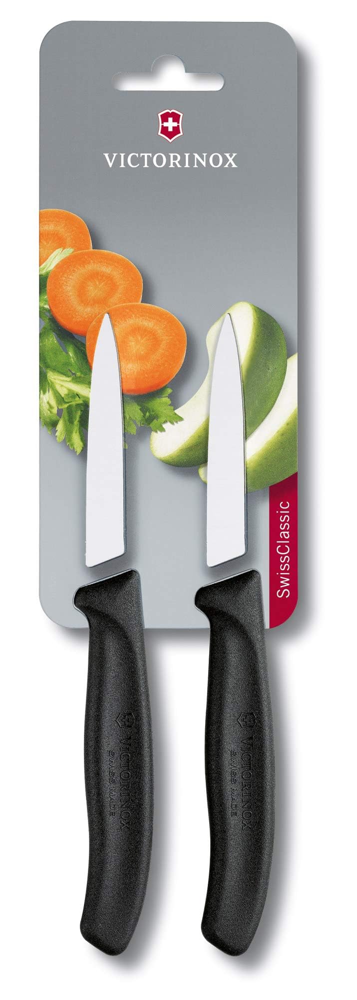 Victorinox VIC-6.7603.B Swiss Classic Paring - 2 Packs 3¼” Spear Point Straight Blade Black