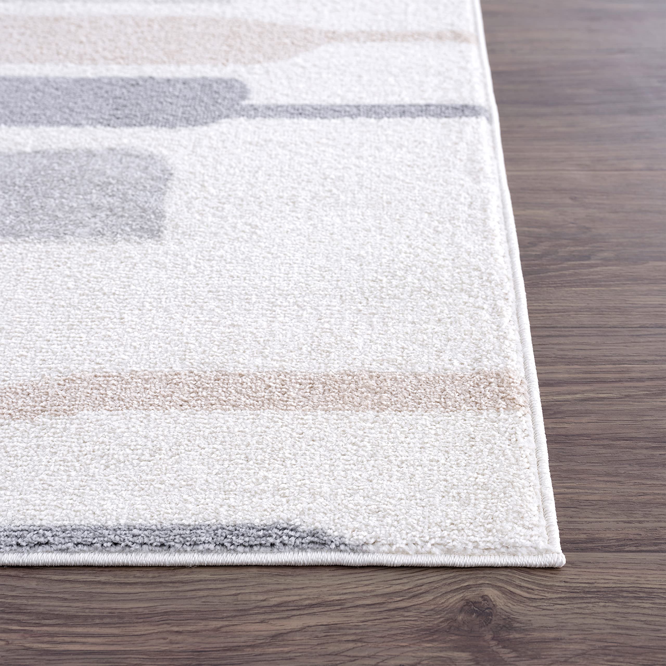 Abani Rugs Cream and Gray 8 ft. x 10 ft.(7'9"x10'2") Contemporary Neutral Paint line Area Rug. Superior Turkish Stain Resistant Area Rug