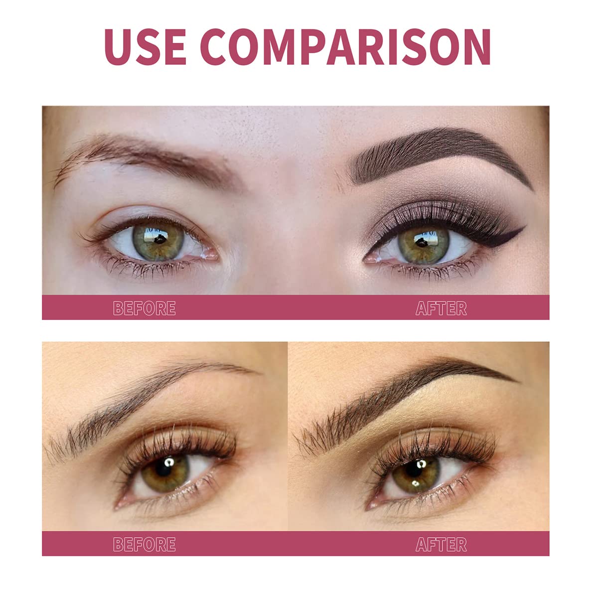 4D Hair Stroke Brow Stamp Brush, Eyebrow Hair Stroke Brush, Realistic Hair Stroke Eyebrow Brush (light brown)