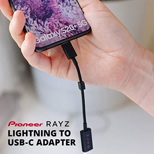 RAYZ Lightning to USB-C Audio Adapter | Connect Lightning Headphones Earphones to Any USBC Device –– Lossless Audio, Universal Compatibility, Latch for Storage (Black)