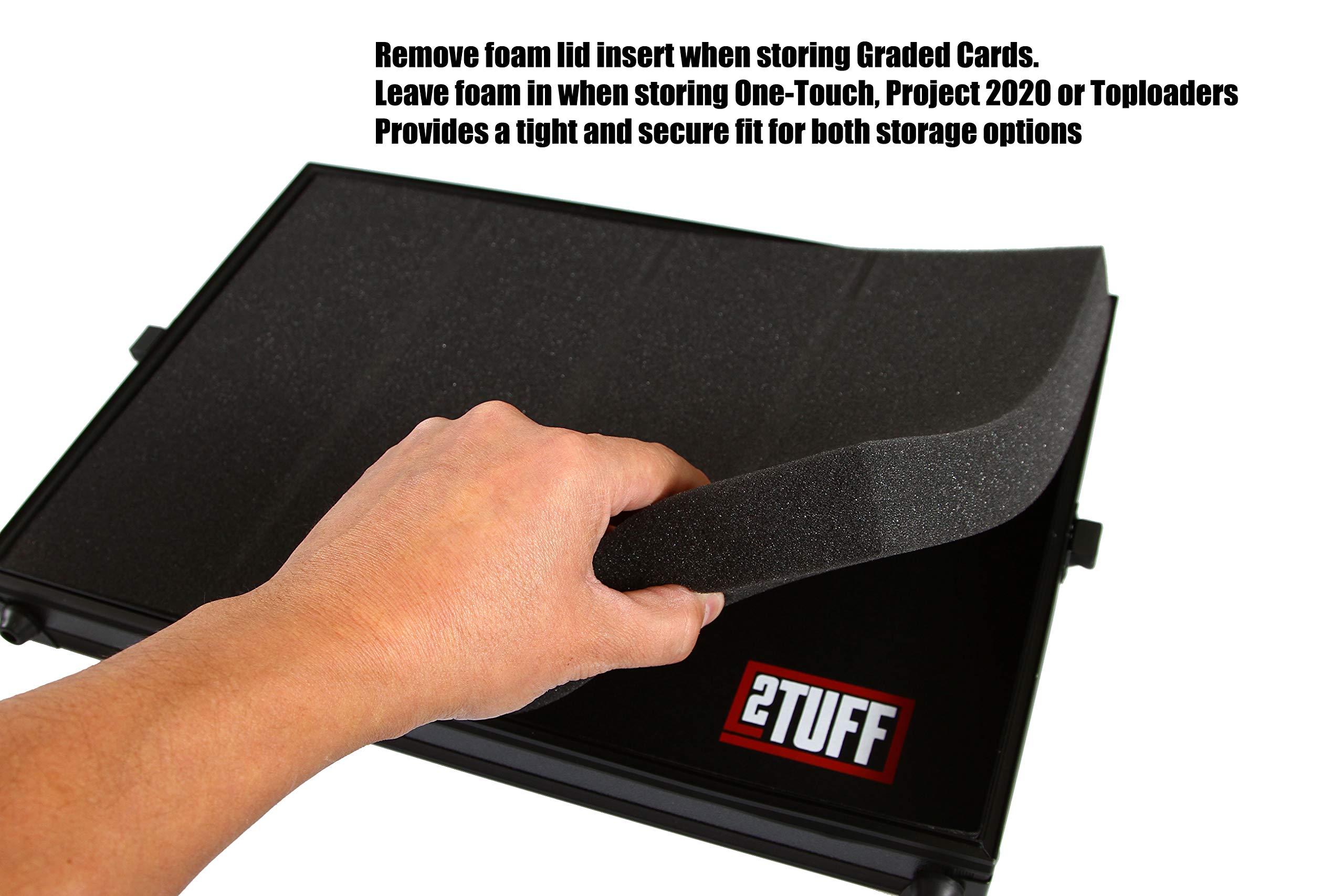 2TUFF Graded Card One-Touch and Screwdown Sports Card Case - Fits PSA and BGS Graded Slabbed Cards One Touch Screw Down Cases - 4 Slots with Lockable Latch