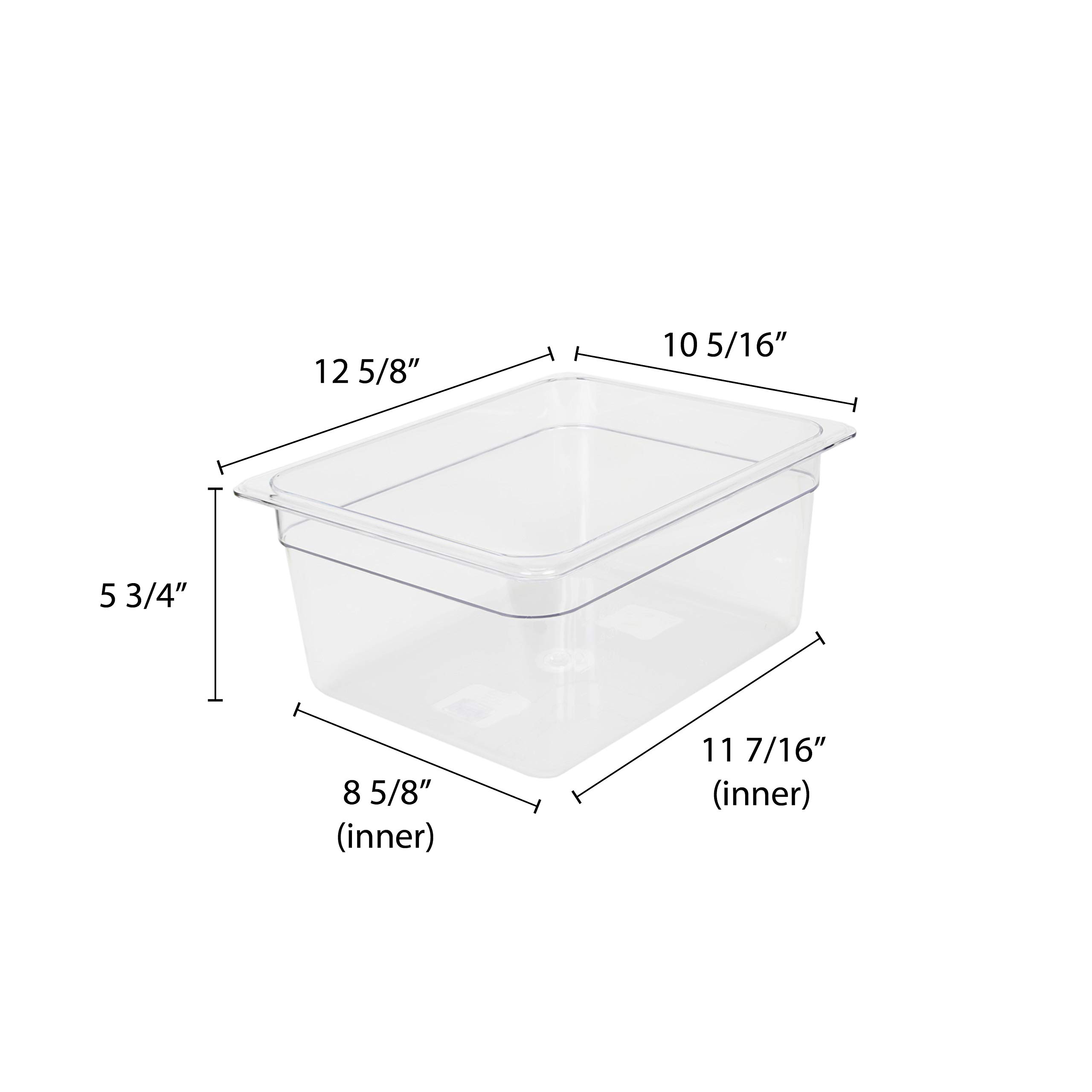 Excellante 849851007048 Deep Polycarbonate Food Pan, 6", Half Size