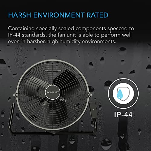 AC Infinity CLOUDLIFT S14, Industrial Wall Fan with Wireless Speed Controller, 14" High Velocity Shop Fan Floor Stand or Wall Mount, for Gyms, Garages, Greenhouses, and Warehouses