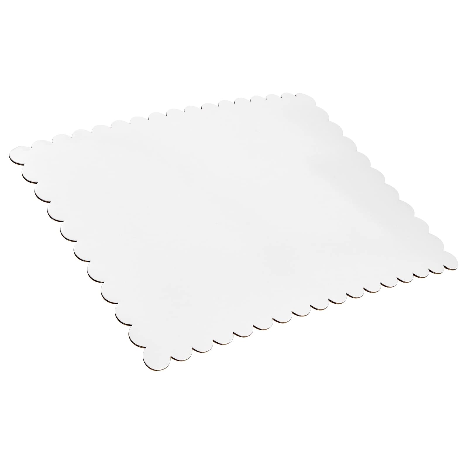 Sparkle and Bash White Foil Cake Boards, Scalloped Rectangle Dessert Base (14 x 10 In, 25 Pack)