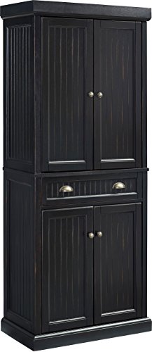 Crosley Furniture Seaside Kitchen Pantry Cabinet - Distressed Black