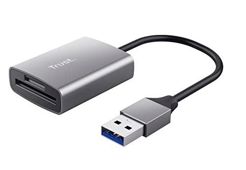 Trust Dalyx Fast USB Cardreader, Fast USB 3.2 Gen 1 with USB-A Connector, 104 MB/s with Compatible UHS-I Cards, (Micro) SD, SDHC and SDXC up to 2 TB, MacBook, PC, Laptop, Chromebook