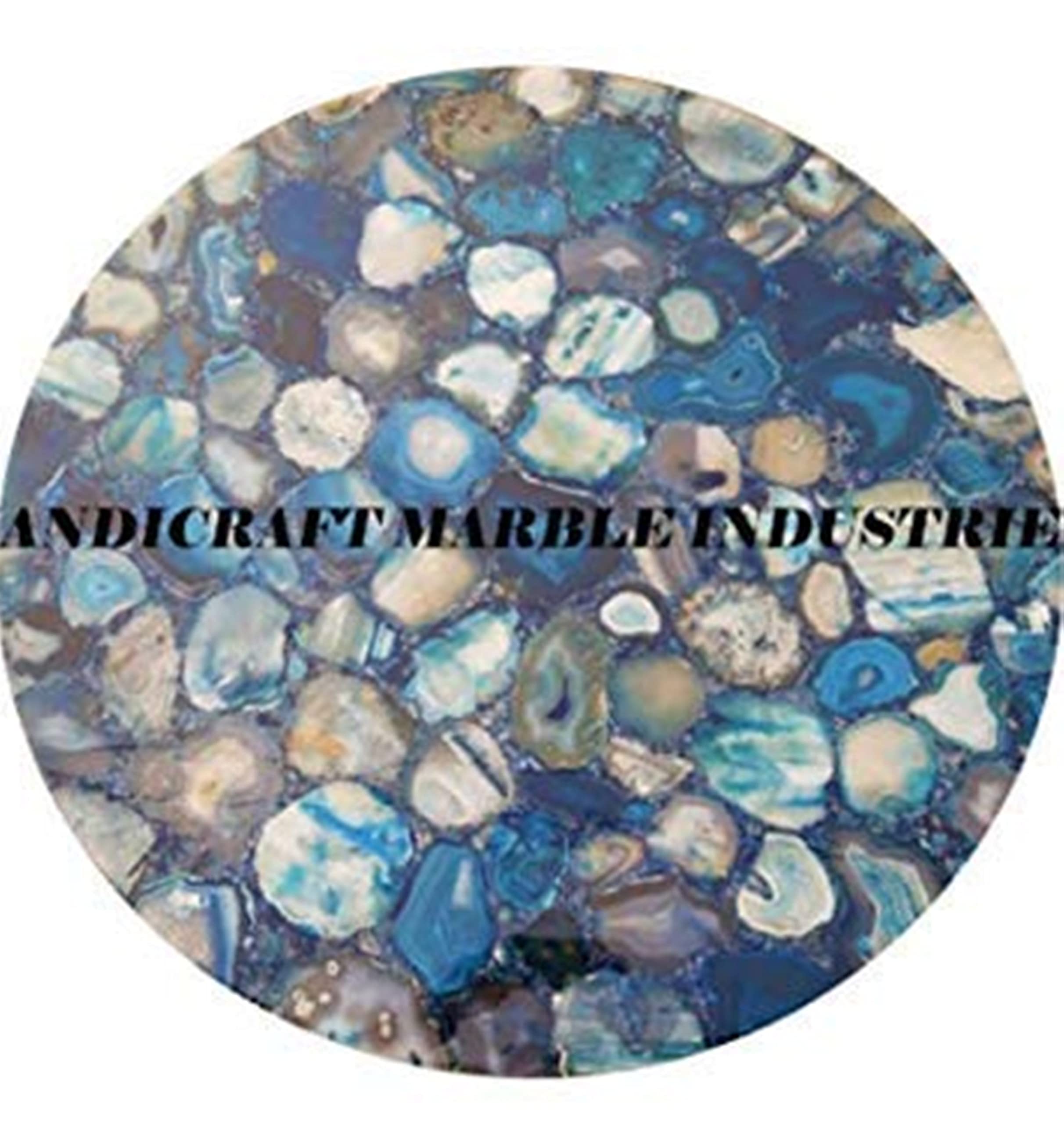 42" Inch Blue Agate Round Dinning Table Top, Agate Dinning Table, Stone Coffee Table, Agate Table Top, Agate Coffee Table, Agate Side Table Home Decor, Piece Of Conversation