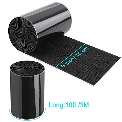 6 in x 10 ft Rolled Couch Cushion Grip Tape, Hook and Loop Tape with Adhesive to Keep Couch Cushions from Sliding, for Couch, Sofa and Mattress (Black)