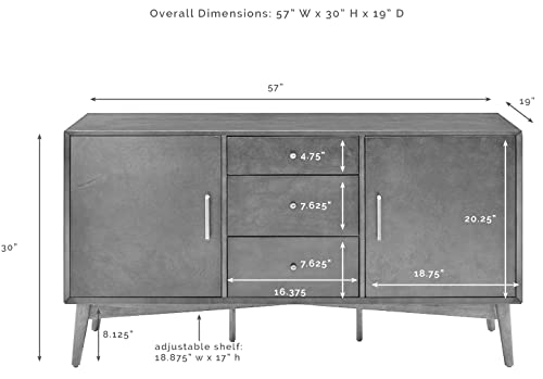 Crosley Furniture Landon Buffet and Large Console, White