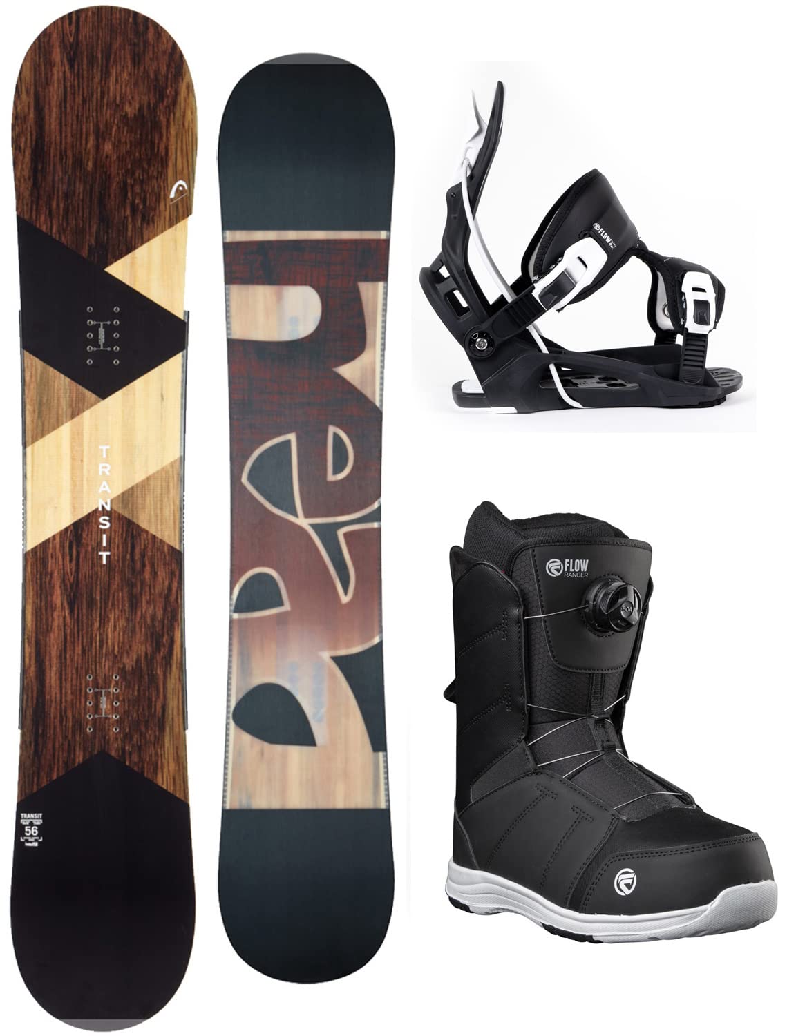 2023 Men's Head Transit 162 Wide Snowboard Package Flow Bindings BOA Boots (Boot Size 12)