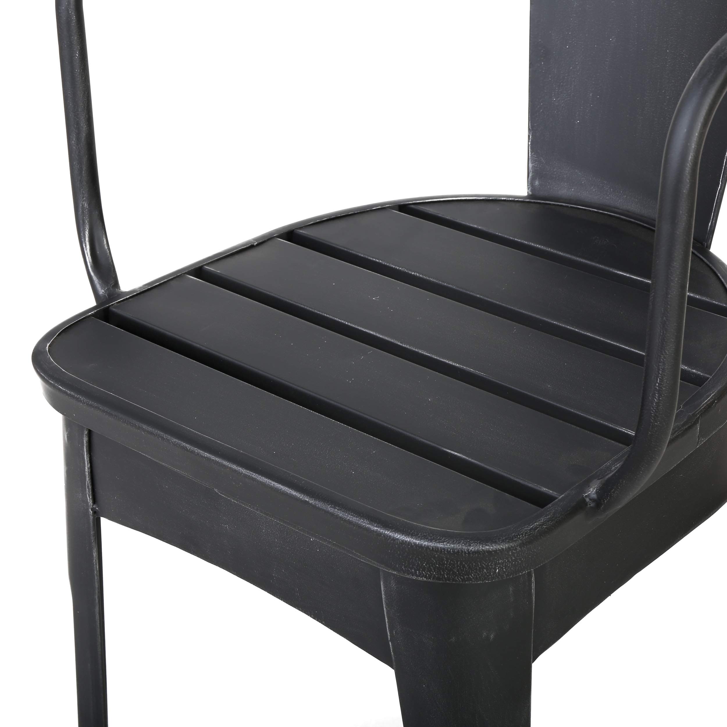Christopher Knight Home Colmar Outdoor Metal Bistro Set, 3-Pcs Set, Black With Silver