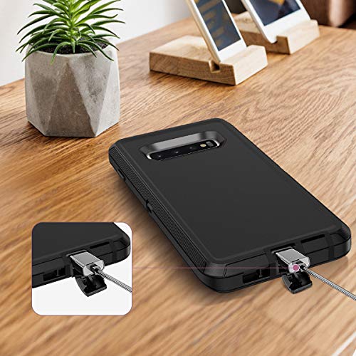 I-HONVA for Galaxy S10 Plus Case Shockproof Dust/Drop Proof 3-Layer Full Body Protection [Without Screen Protector] Rugged Heavy Duty Durable Cover Case for Samsung Galaxy S10 Plus, Black