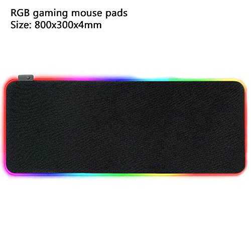 2021 Mouse Pad XL RGB LED & Gaming Keyboard Headset, Wired Backlight Bundle for PC Gamers Laptop Xbox PS (Red Blue Yellow Green, Innovation 4 in 1) (TF-400)