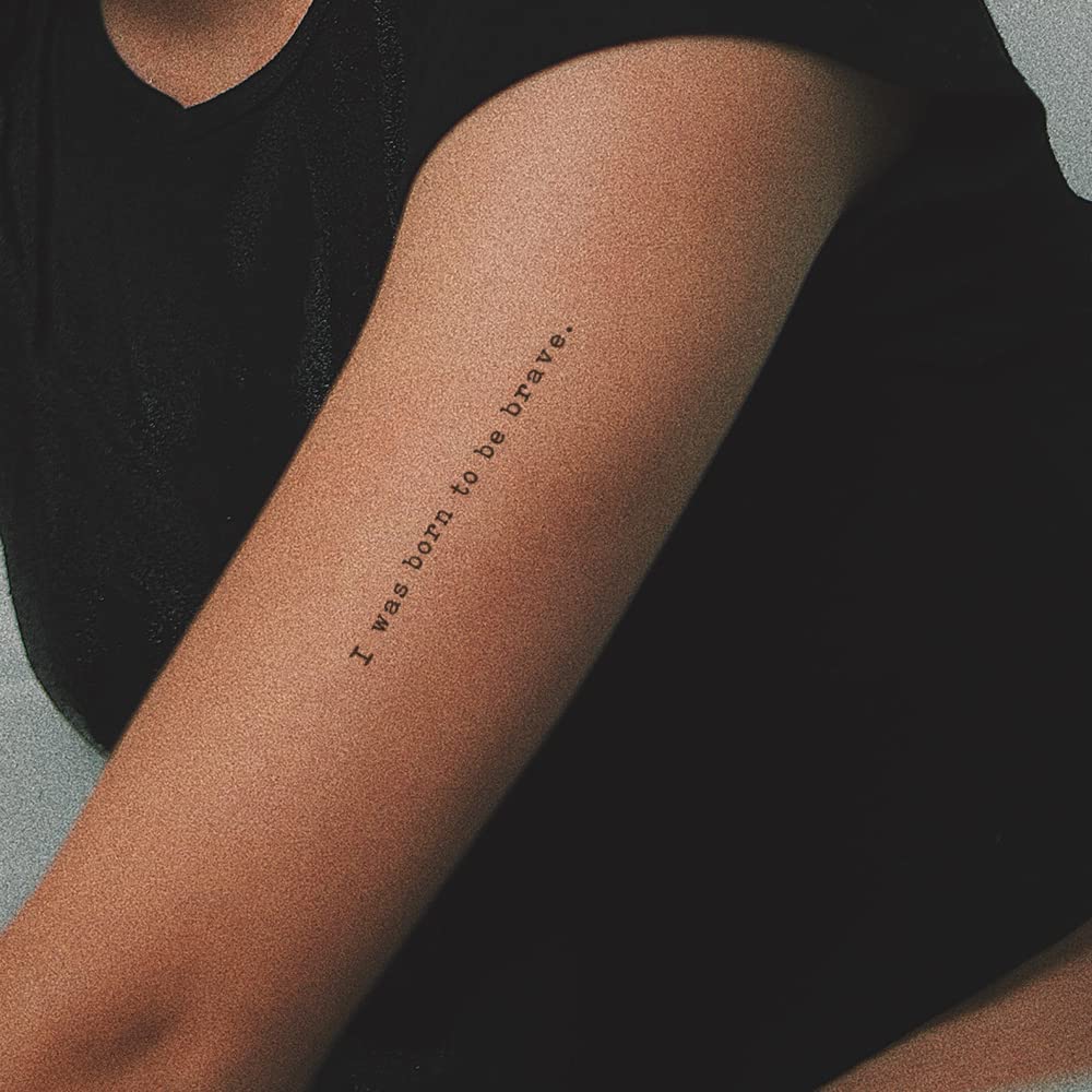 Everjoy Realistic Temporary Tattoos - 20 Individual Line Pcs, Waterproof Inspirational Words for Adult, Women (Words) Black
