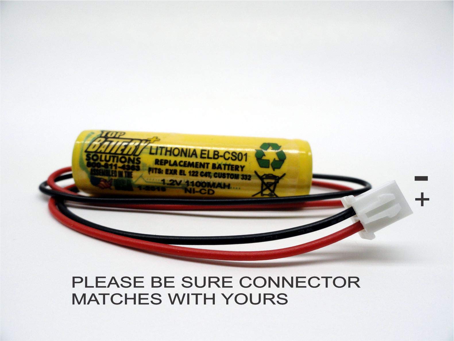 3PC Lithonia ELB-CS01, EXR EL 122 C4T Replacement Battery