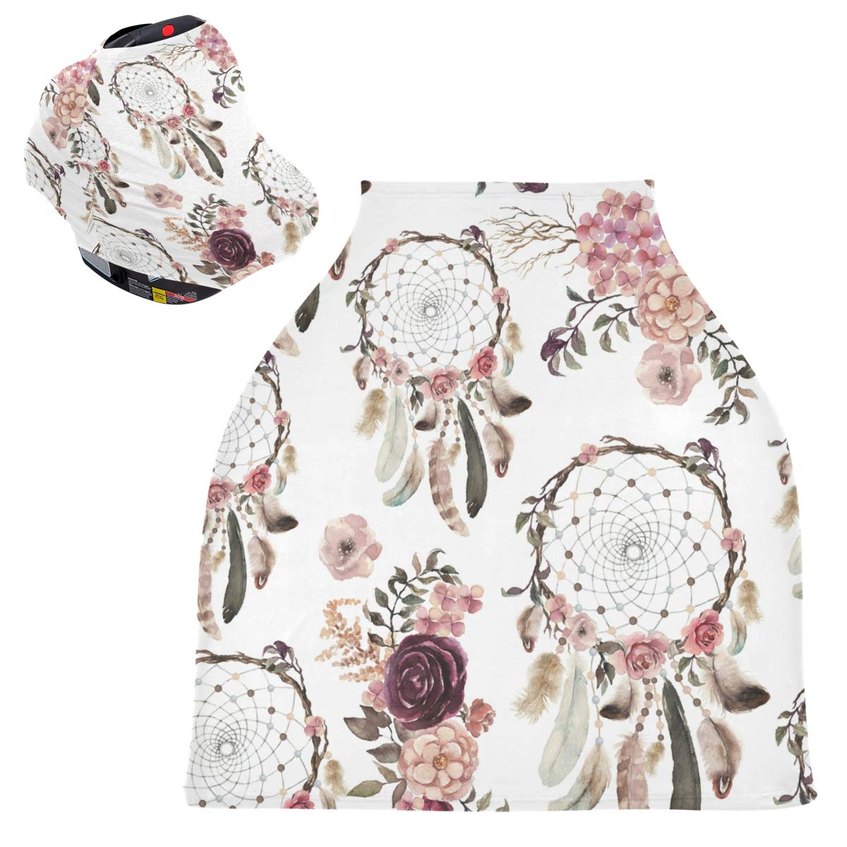 Nursing Cover Breastfeeding Scarf Ethnic Boho Floral- Baby Car Seat Covers, Stroller Cover, Carseat Canopy (n)