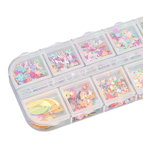 Art Glitter Sequins, Attractive Wide Application Nail Decals Flakes Various Shapes Decoration for Nail Art Craft Makeup