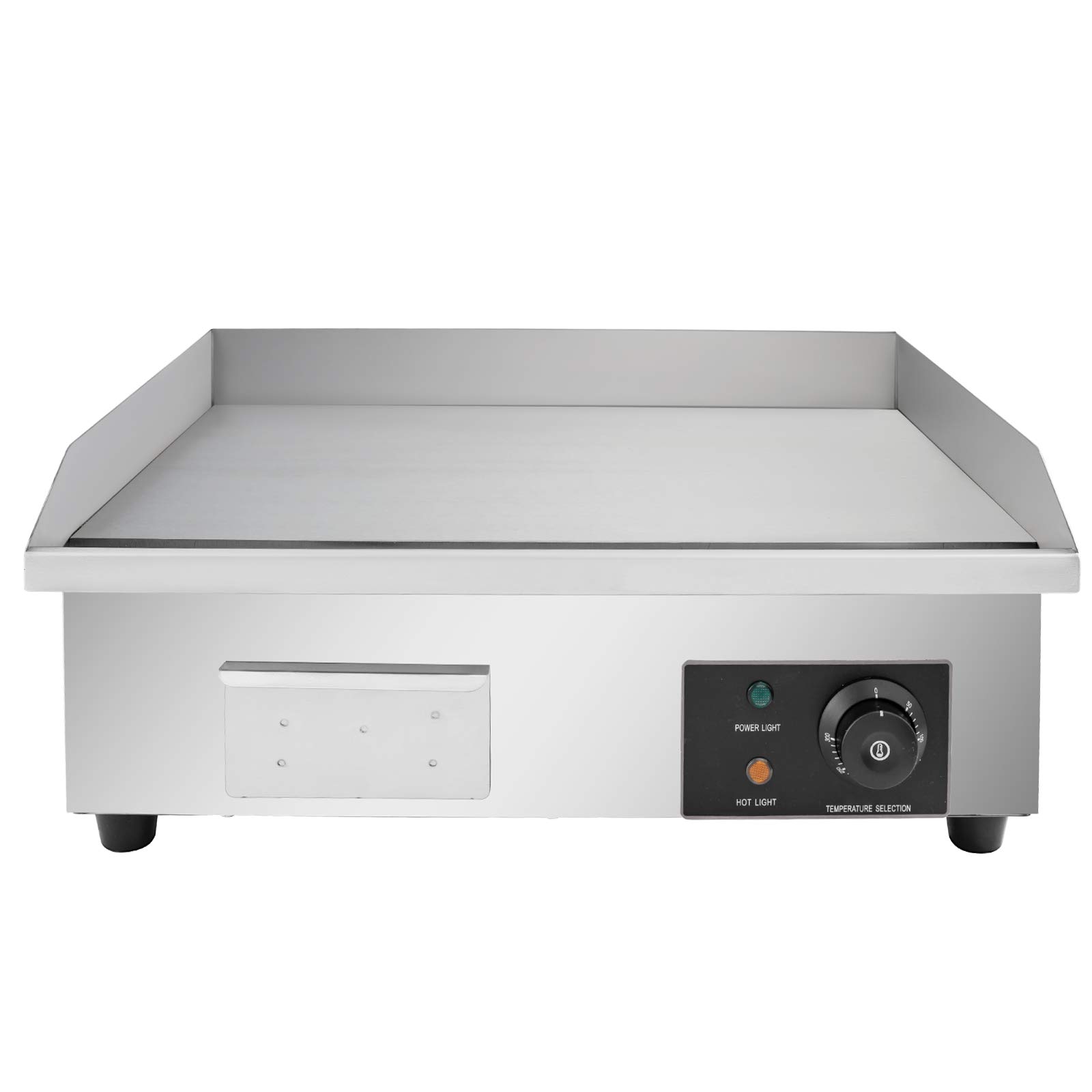 VBENLEM 22" Commercial Electric Griddle,Electric Countertop Flat Top Griddle 110V 1600W,Non-Stick Restaurant Teppanyaki Stainless Steel Grill,Adjustable Temperature Control 122°F-572°F.