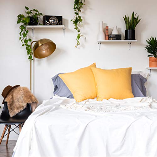Refinery29 | Jules Bedding Collection | 100% Cotton Luxury Premium Ultra Soft Lightweight 5 Piece Sheet Set, Anti-Wrinkle, Anti-Fade, Stain Resistant & Hypoallergenic (King, White)