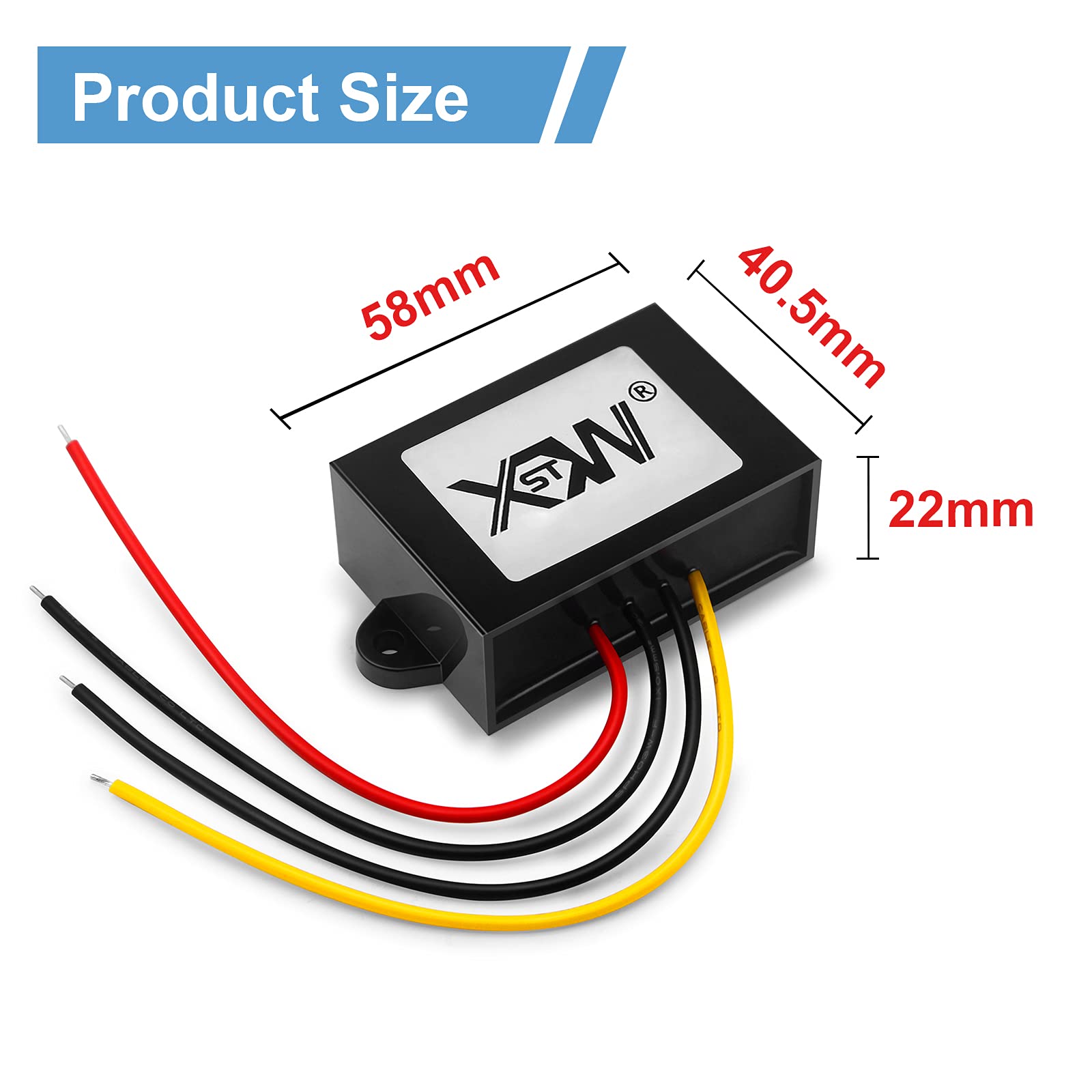 XWST DC/DC Converter Regulator 36V 48V Step Down to 12V 4A 48W Reducer Buck Power Converter Waterproof Module Transformer for Golf Cart Club Car
