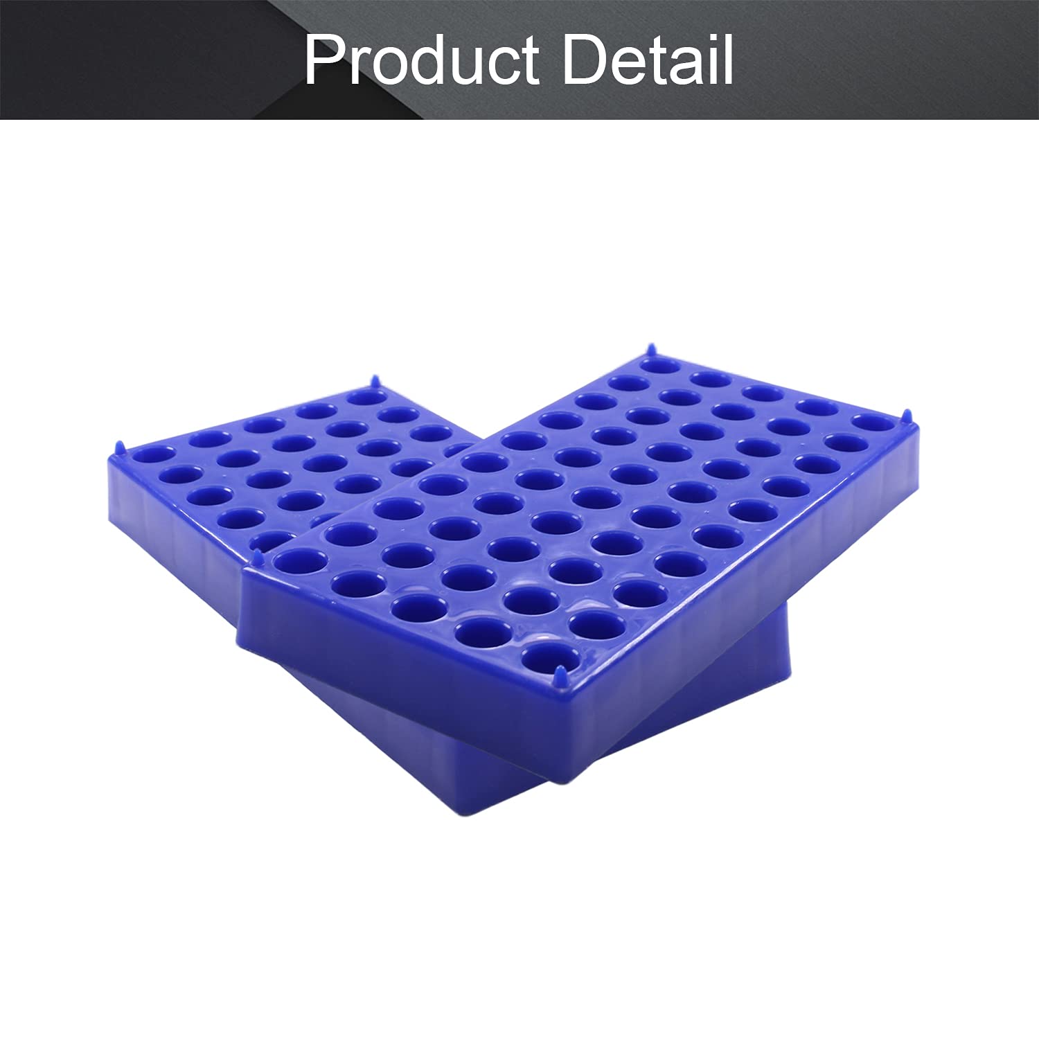 Othmro 2Pcs 50 Positions Plastic Test Tube Rack Holder, Blue Rectangular shape Durable Detachable Centrifuge Tube Rack Bracket Rack for Microcentrifuge Tubes Ideal for laboratory