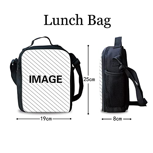 Beginterest Backpack Set Football Print School Book bag with Lunch Box Pencil Case for School Boys Girls