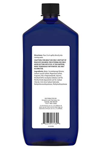 Amazon Brand - Solimo Eucalyptus & Spearmint Scented Foaming Bath with Essential Oils, 34 fl oz (Pack of 4)