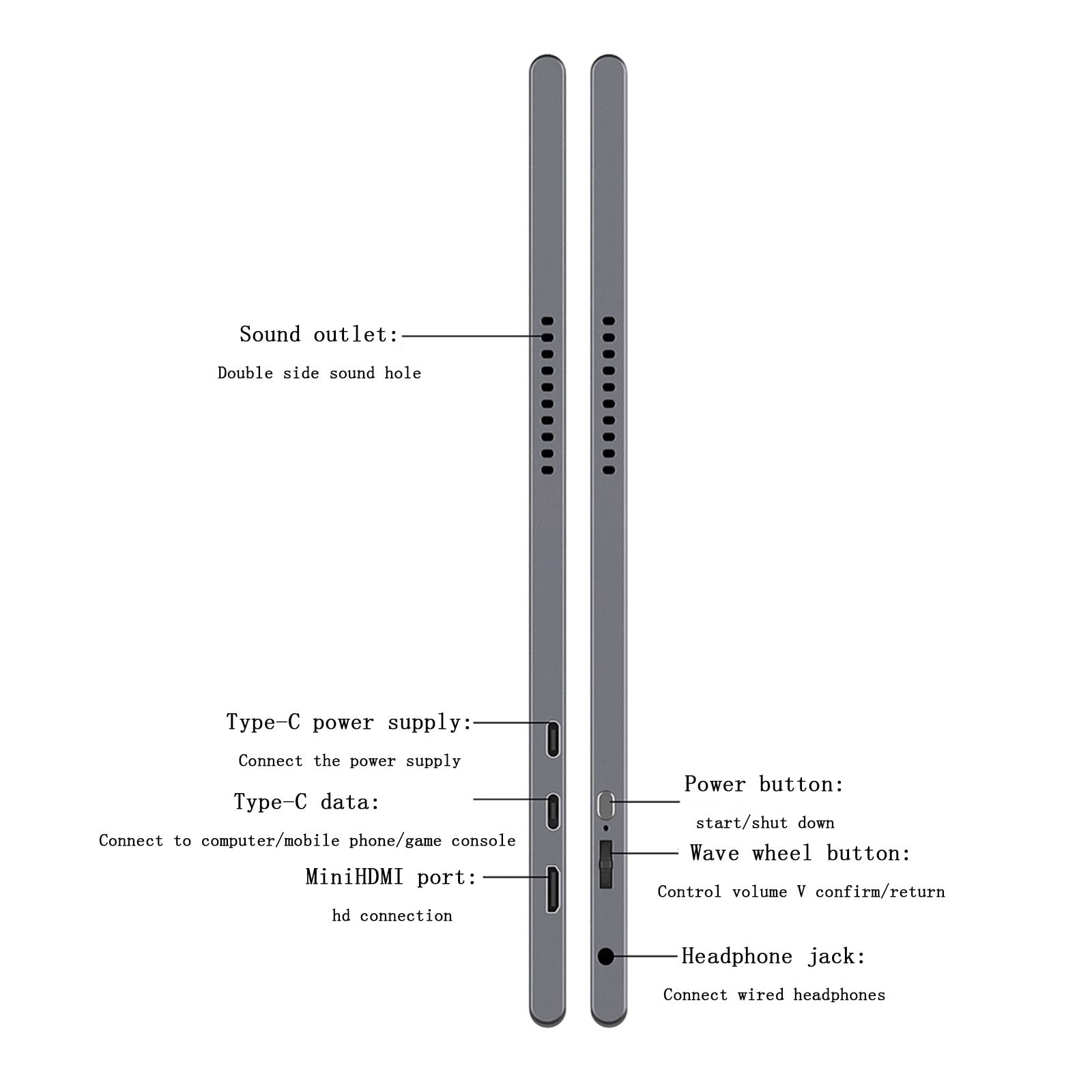 15.6-inch Portable Display, 1920x1080P Ultra-high-Definition Portable Display, Aluminum Alloy Ultra-Thin Portable Display (Size : Touch Model+Leather case)