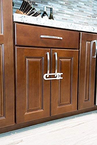 Sliding Cabinet Locks for Child Safety | Baby Proof Your Kitchen, Bathroom, and Storage Doors | Childproof Safety Locks for Knobs and Handles | Easy Install (12 Pack, White)