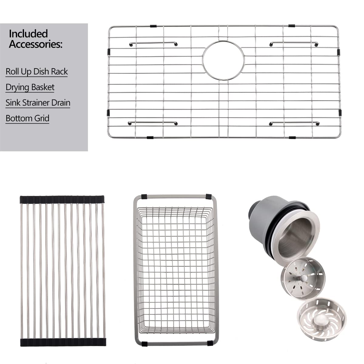 32 Undermount Stainless Steel Kitchen Sink - Dorzom 32"x17" 18 Gauge 9 Inch Deep Stainless Steel Single Bowl Under Mount Kitchen Sink Basin with Accessories