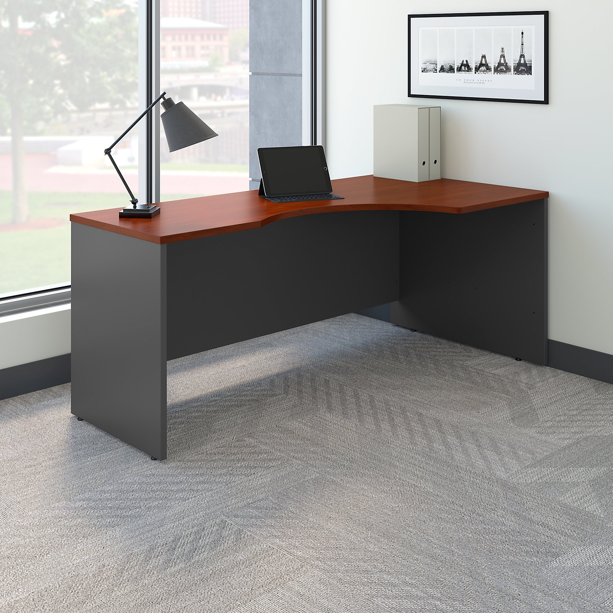 Bush Business Furniture Series C 72W Right Handed Corner Desk in Hansen Cherry