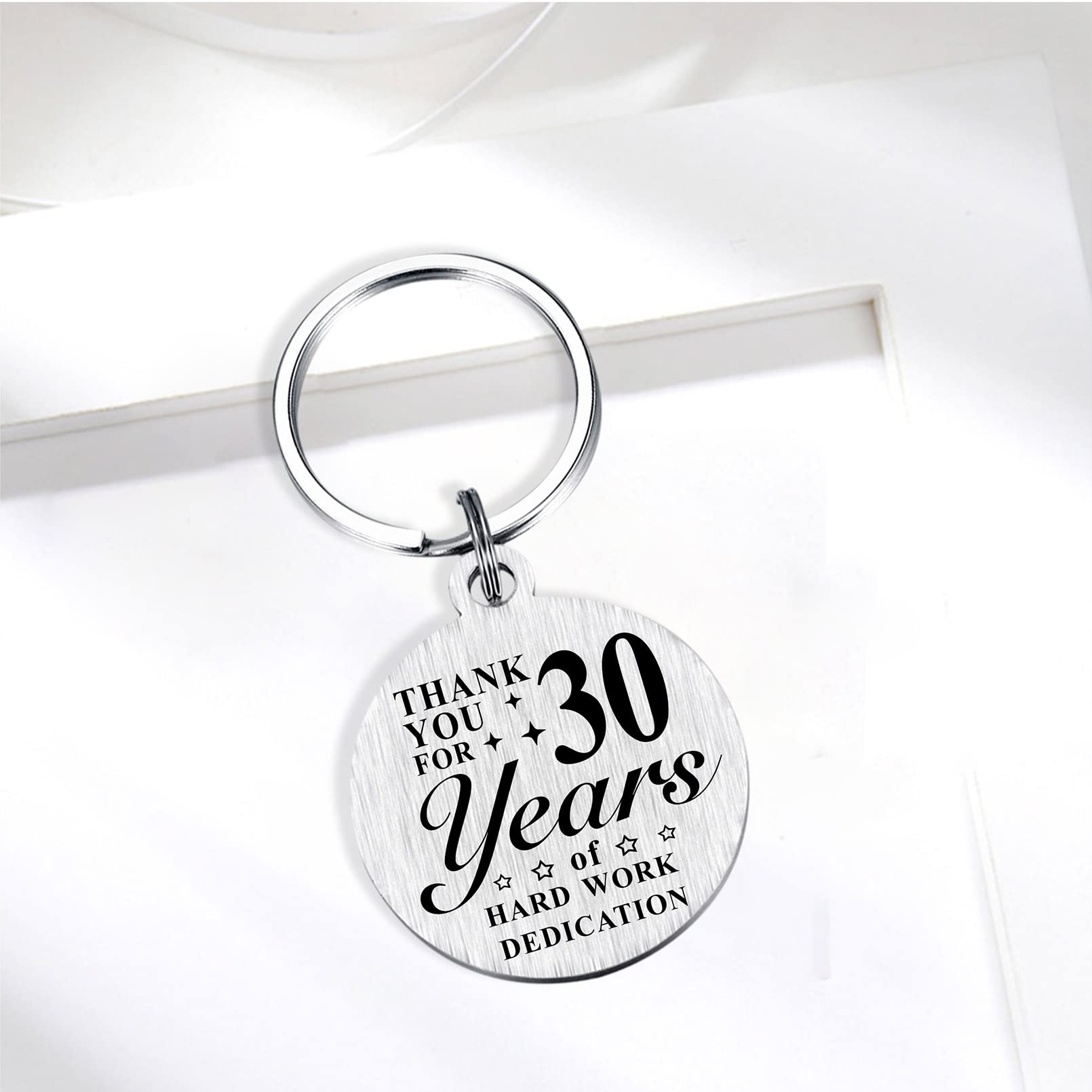 ABNTY 30 Year Work Anniversary Employee Gifts, 30th Work Anniversary Decorations, Thank You 30 Years Employee Anniversary Keychin Gifts