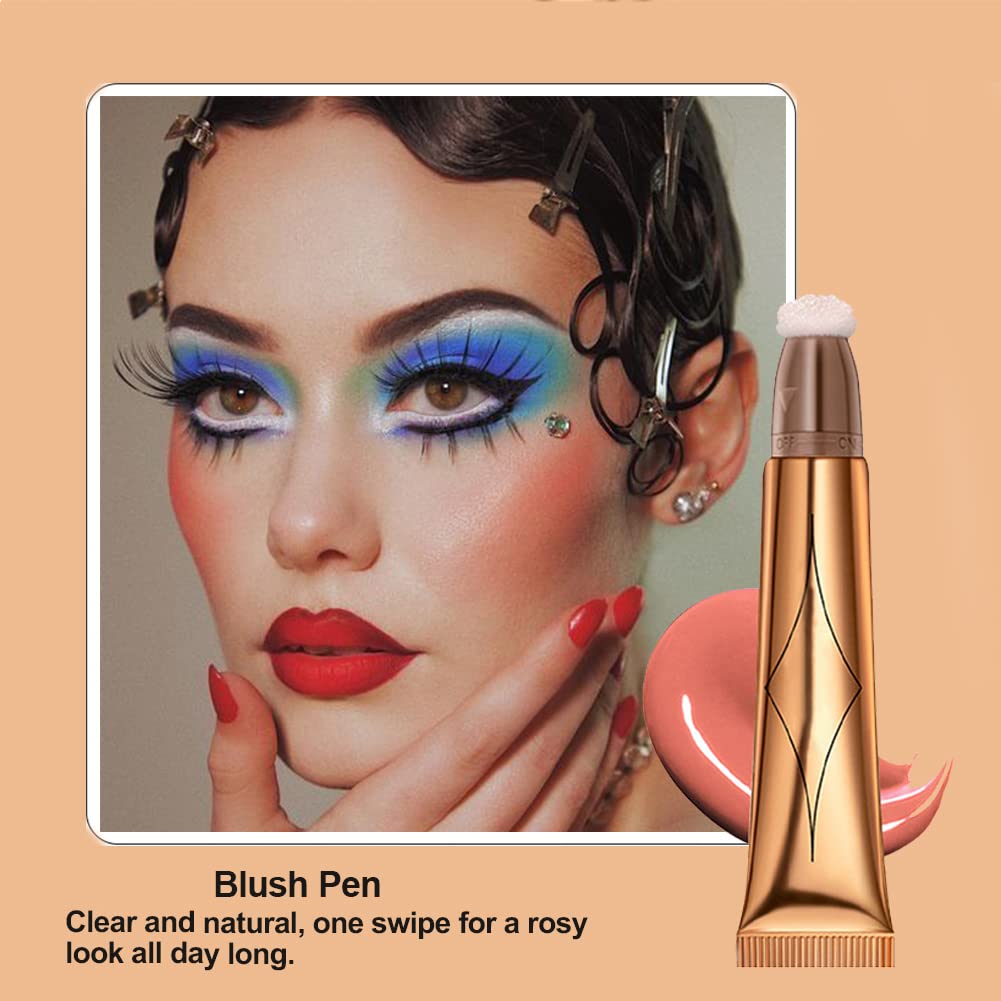 3PCS Contour Beauty Wand Set, Liquid Bronzer Stick, Liquid Contour, Contour Wand, Contour Blush and Highlighter Sticks with Soft Cushion Applicator(Contour+Blush+Highlighter)