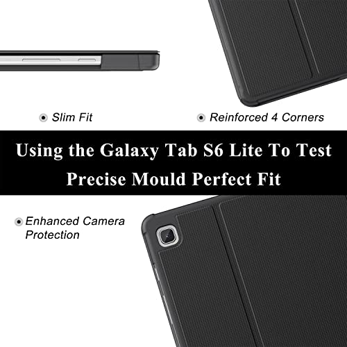 Soke Galaxy Tab S6 Lite 10.4 Case 2022/2020, Premium Shock Proof Stand Folio Case, Multi-Viewing Angles, Hard PC Back Cover for Samsung Tab S6 Lite 10.4 inch Tablet [SM-P610/P613/P615/P619],Black
