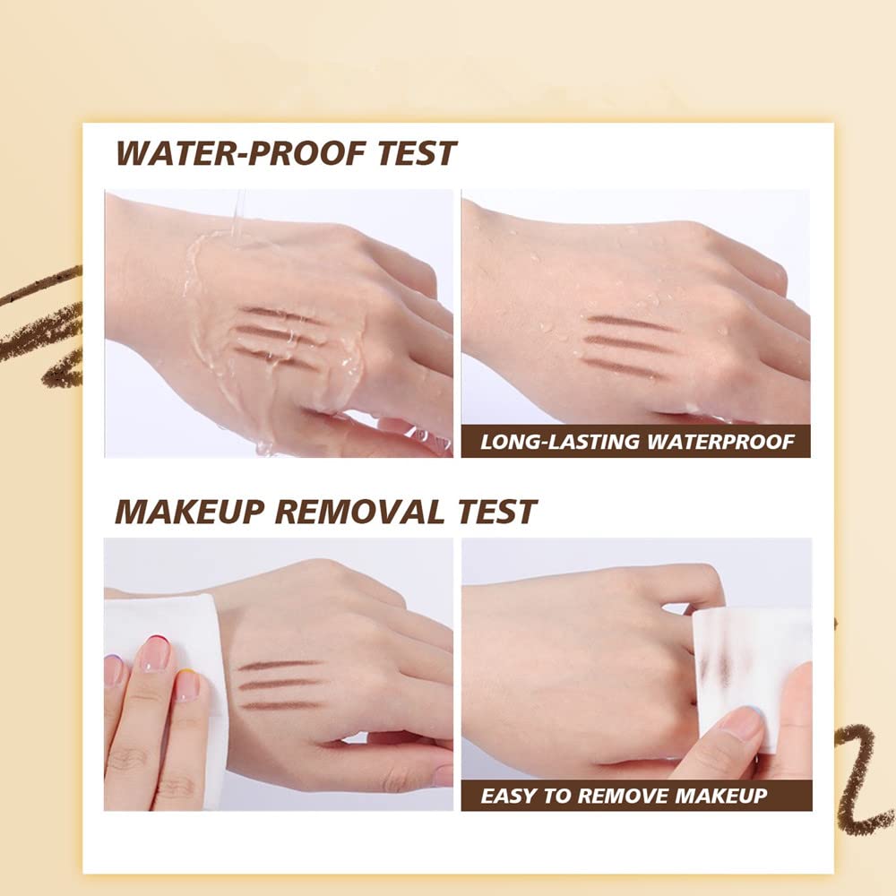 Eyebrow pencil, long-lasting waterproof and durable ultra-fine automatic makeup pencil, 3 colors (03# BLACK GRAY)