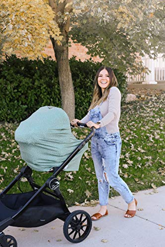Baby Car Seat Cover Canopy and Nursing Cover Multi-Use Stretchy 5 in 1 Gift "Juniper" by Copper Pearl