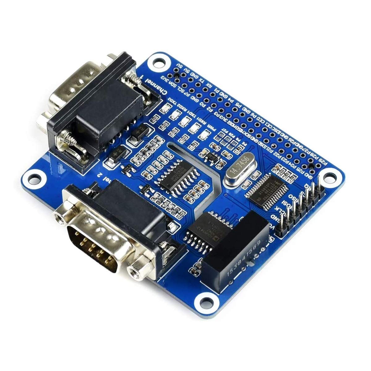 waveshare 2-Channel Isolated RS232 Expansion HAT for Raspberry Pi Model 4 B/3B+/3B/2B/B+/A+/Zero/Zero W Adopts SC16IS752+SP3232 Combination, Converts SPI to RS232, Data Rate up to 921600bps