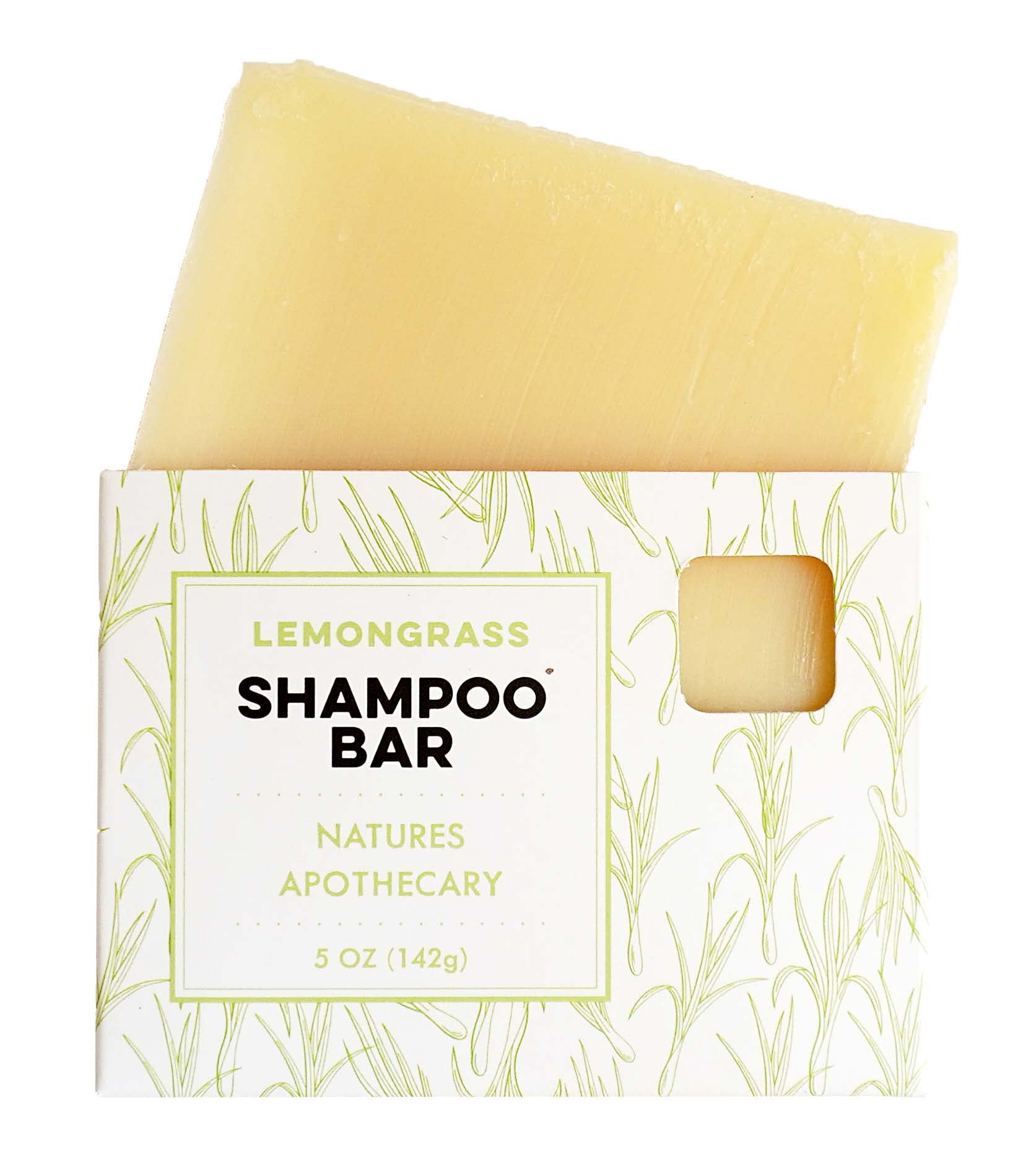 Nature's Apothecary Lemongrass Shampoo Bar - All-Natural, Handmade in USA - Eco-Friendly, Vegan - Sulfate-Free - All Hair Types - 5 oz.