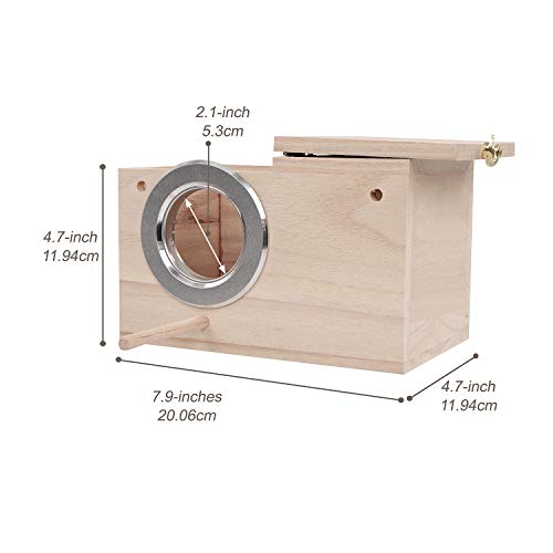 Rural365 Medium Parakeet Nesting Box Bird Breeding Box Parakeets Mating Nest for Budgie, Lovebird - 7.9 x 4.7 x 4.7 Inch