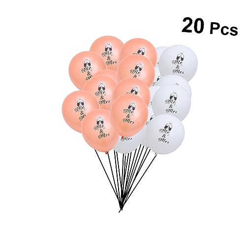 Abaodam 40 pcs Kit for Decor White Rose Ballons & Garland Decoration Latex Engagement Mrs To Mr Printed Gold Letters Day Valentines Letter Decorative Balloons Wedding and Party